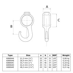 182T galvaniseret pipe Clamps / rør beslag med krog - Galvaniserede ...